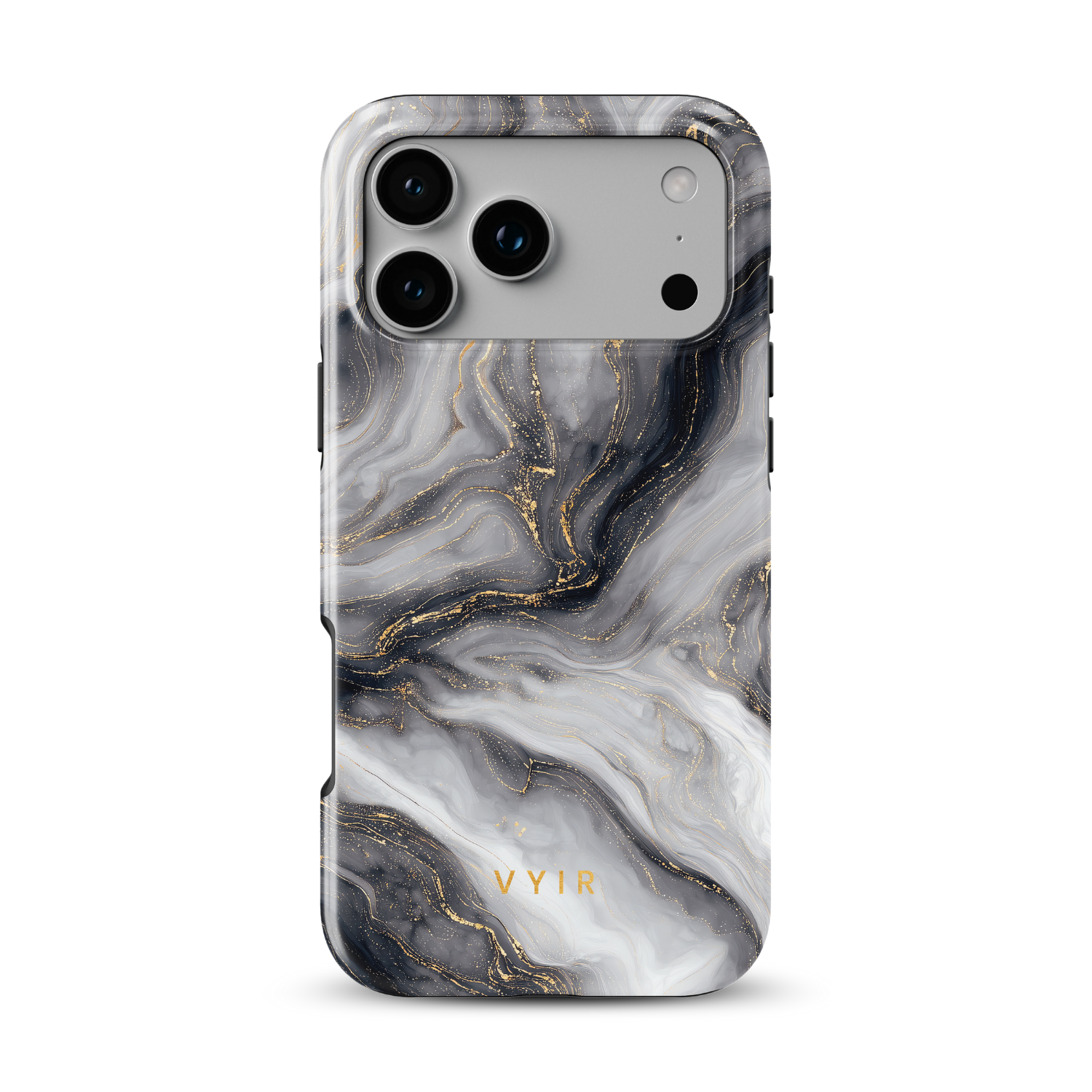 Golden Luxe Marble Black - Shockproof Phone Case – VYIR